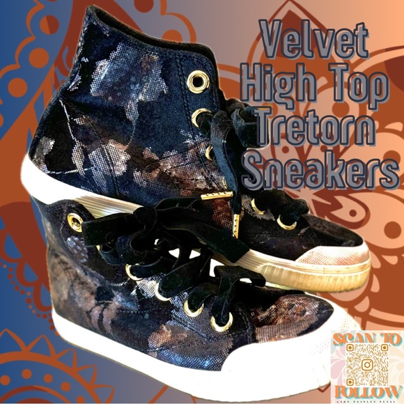 Tretorn | Shoes | Tretorn Velvet Embossed High Top Sneakers | Poshmark